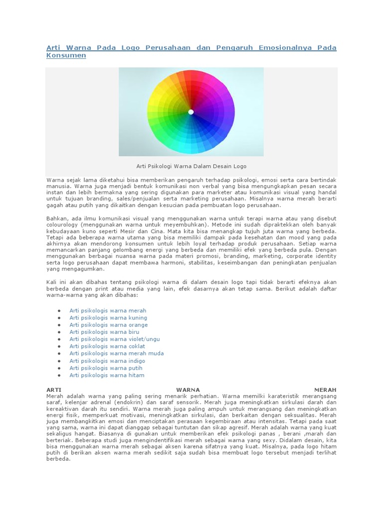 Arti Warna Pada Logo Perusahaan Dan Pengaruh Emosionalnya Pada Konsumen ...