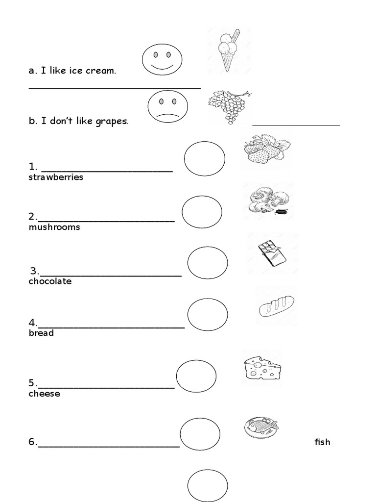 Food Likes and Dislikes Worksheet | PDF