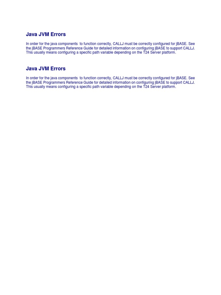 Java JVM Errors | PDF