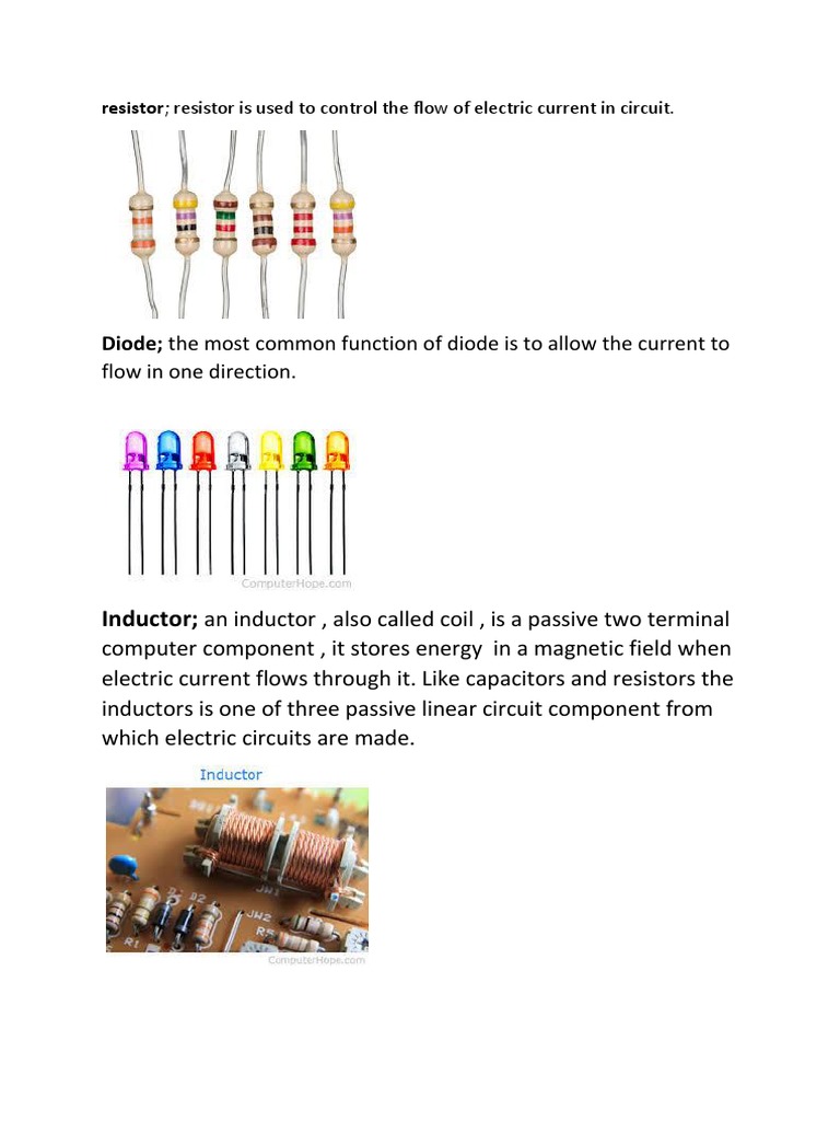 Inductor : Diode The Most Common Function of Diode Is To Allow The ...