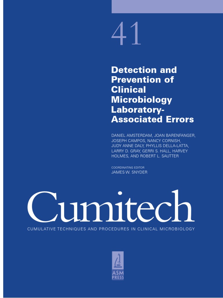 Cumitech 41 - Detection and Prevention of Clinical Microbiology ...