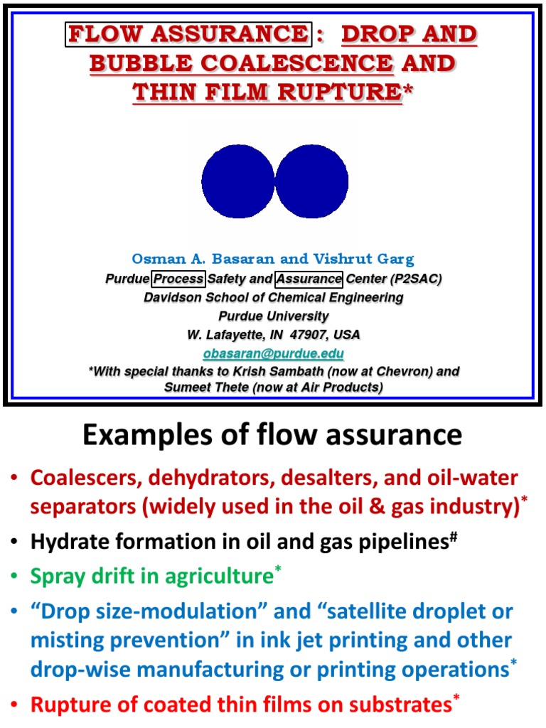 Flow Assurance - Prof. Osman Basaran | PDF | Foam | Fluid Dynamics