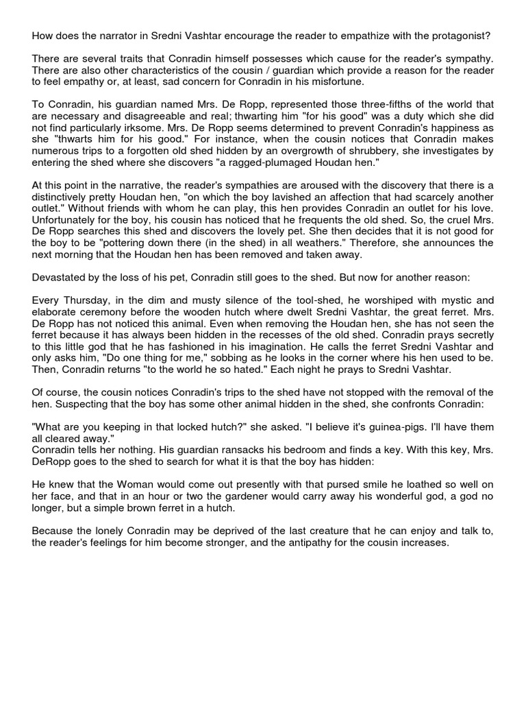 Sredni Vashtar by Saki 2 | PDF