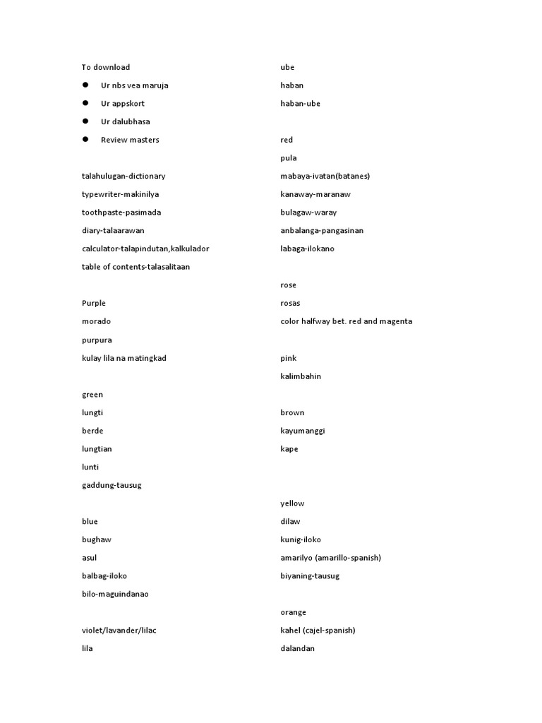 Filipino Talahulugan | PDF