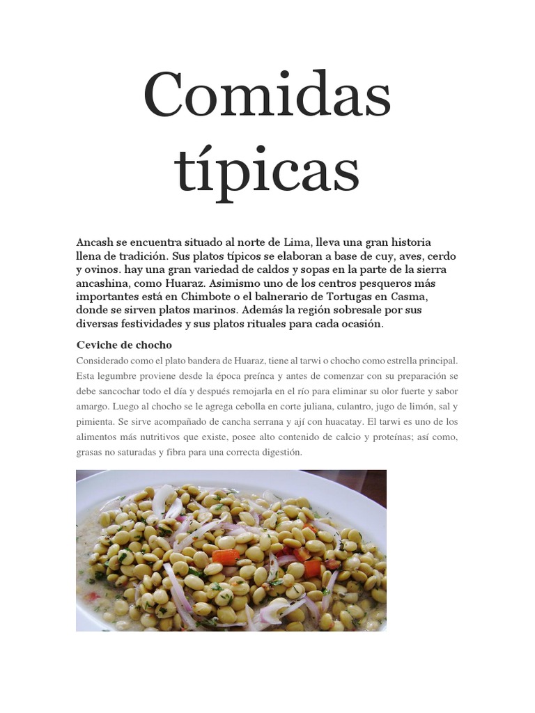Comidas Típicas | PDF | Cocina | Alimentos