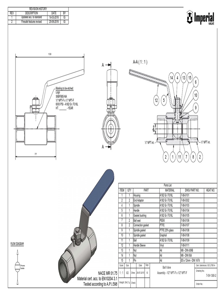 Ball Valves Female Female Drawing | PDF | Mechanical Engineering | Gas ...