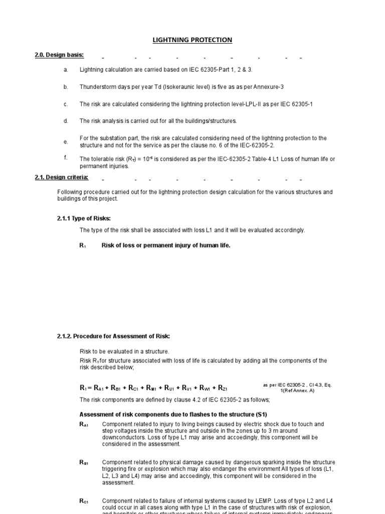 Lightning Protection Design Basis and Criteria | PDF | Lightning | Risk