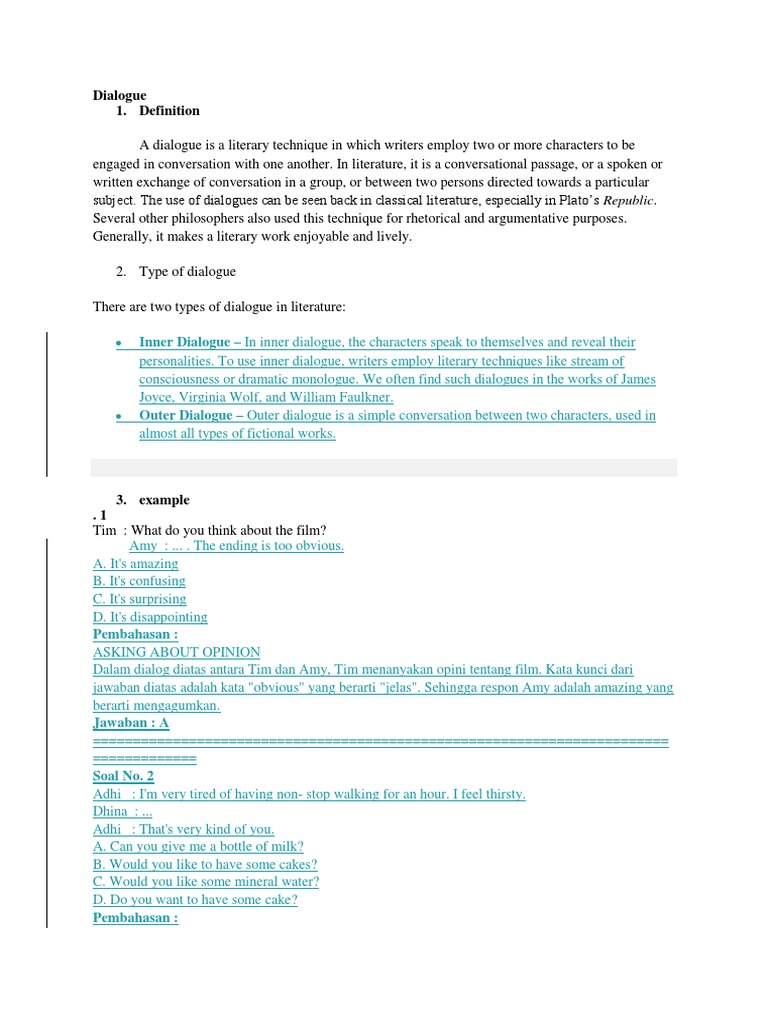 Dialogue 1. Definition: Inner Dialogue - in Inner Dialogue, The ...