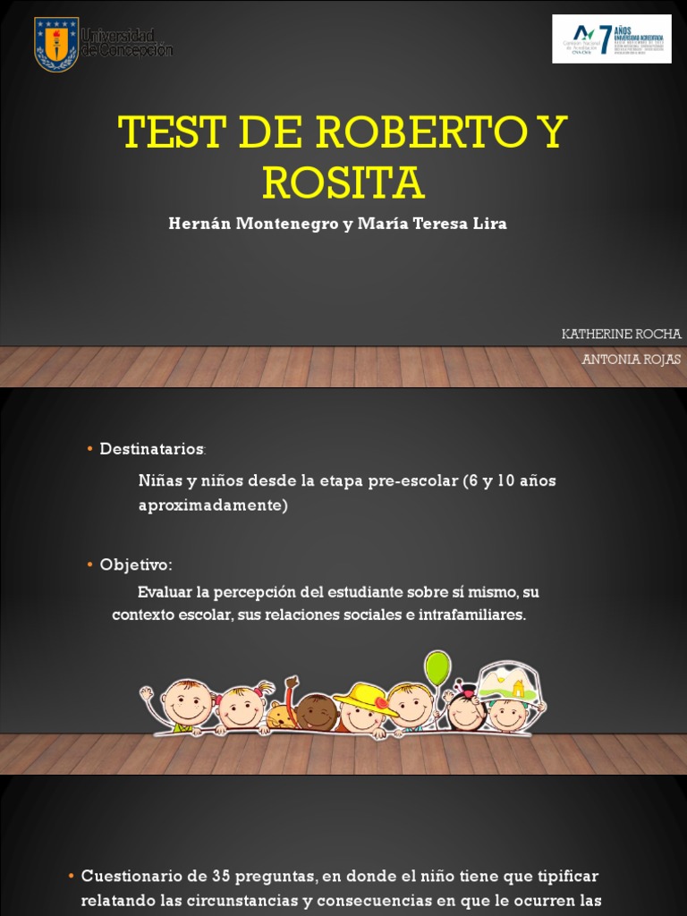 Test de Roberto y Rosita ... | PDF | Sicología | Ciencias del ...