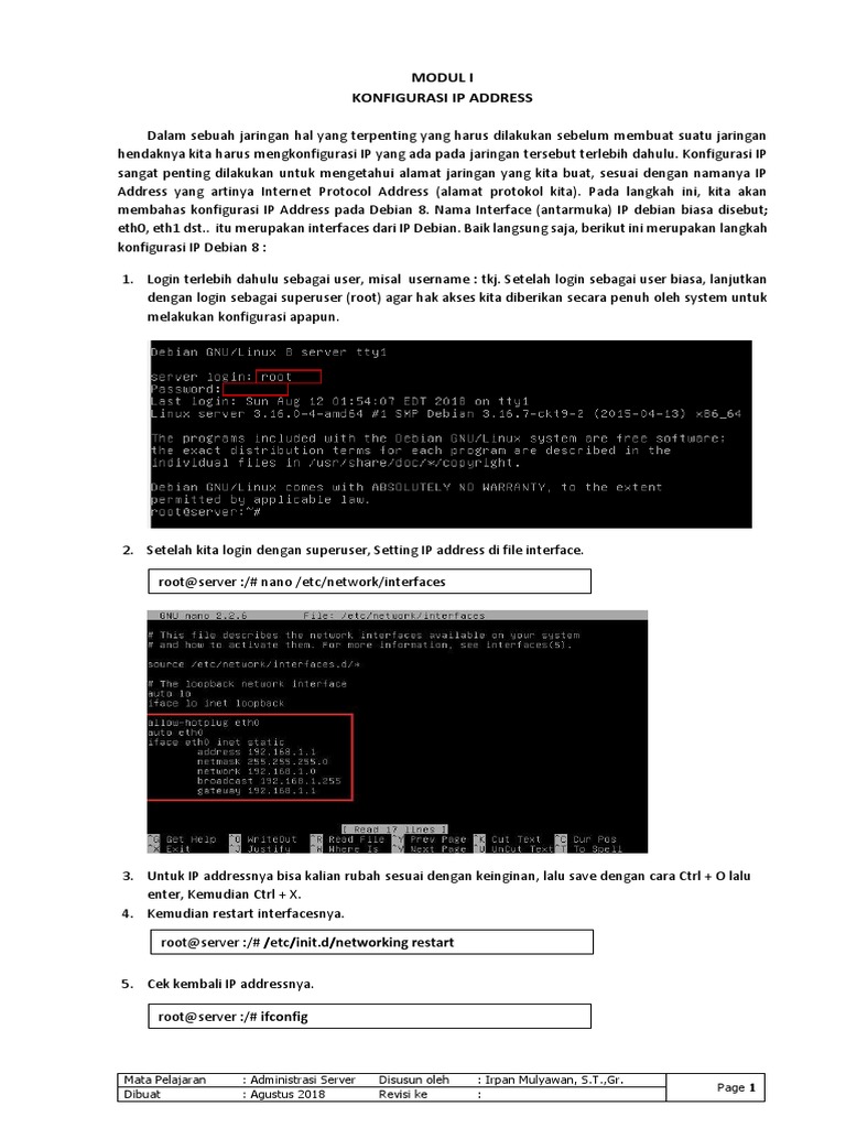 MODUL I Konfigurasi IP Address PDF | PDF | Komputer