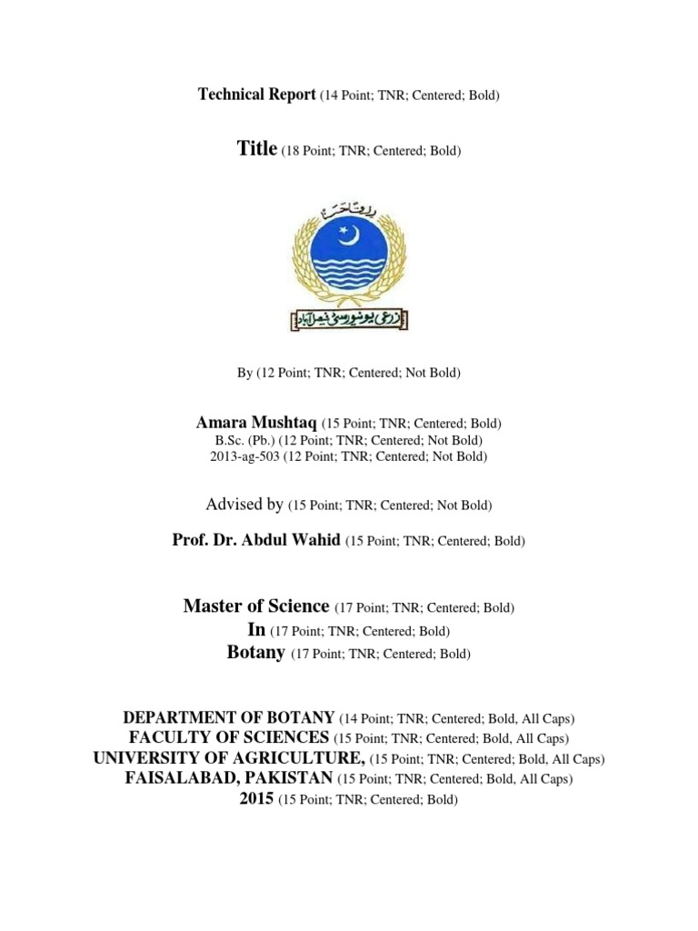 Technical Report Format | PDF | Nature