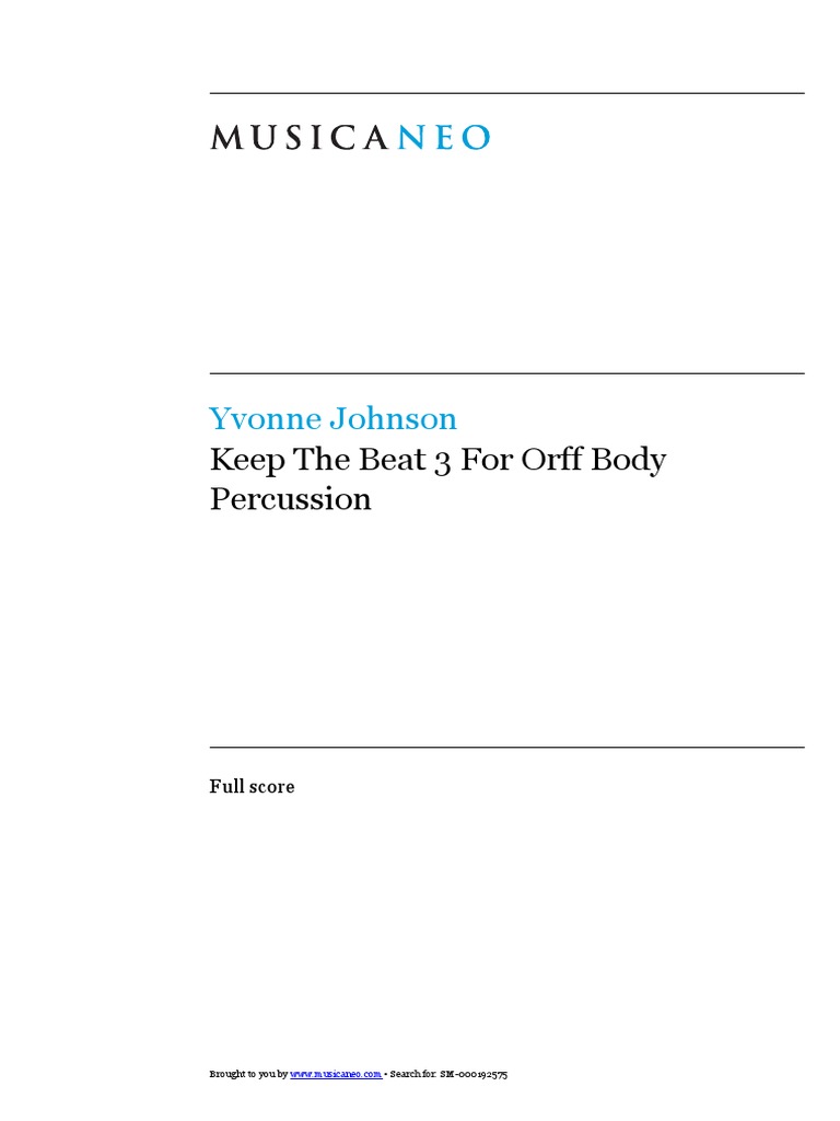 Yvonne Johnson: Keep The Beat 3 For Orff Body Percussion | PDF | Sports ...