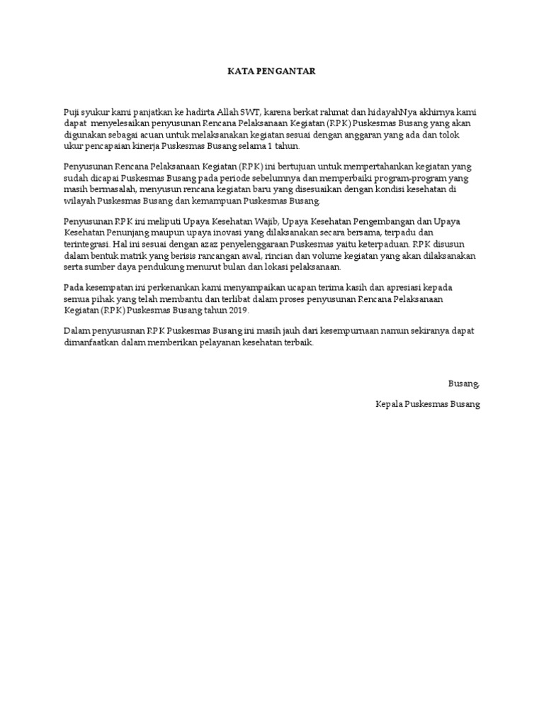 RPK 2019 | PDF | Pengembangan Diri | Kesehatan Holistik