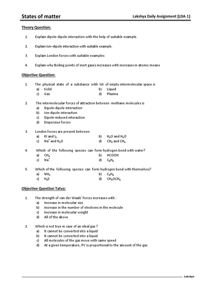 States of Matter PDF | PDF | Intermolecular Force | Gases