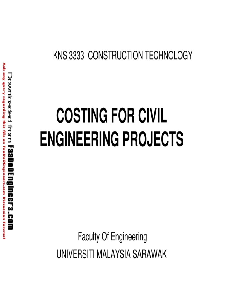 Civil Engineering Cost Estimation Guide | PDF | Measurement | Prices