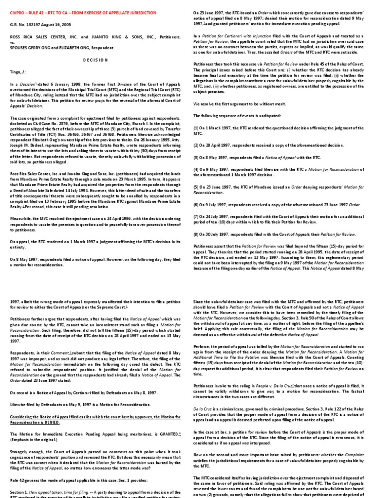 Rule 42 | PDF | Certiorari | Complaint