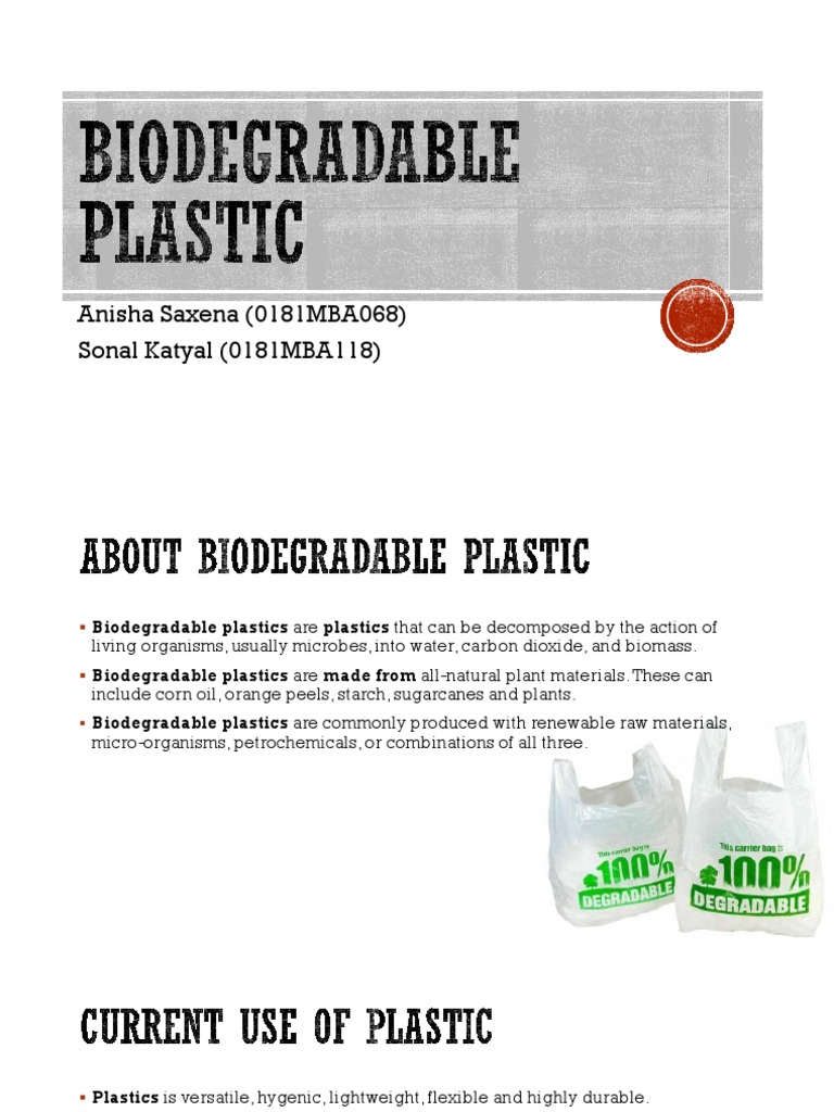 Biodegradable Plastic Bags | PDF | Biodegradation | Petroleum