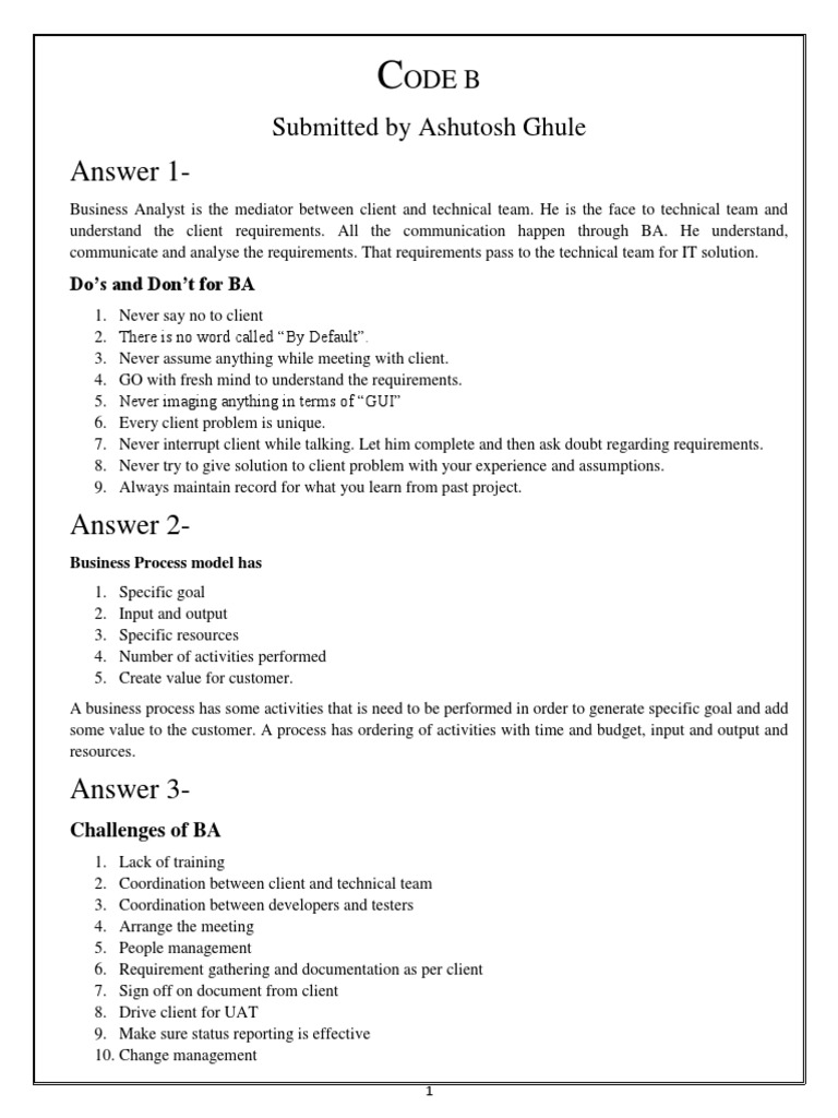 Business Analysis - Important Points | PDF | Use Case | Information ...