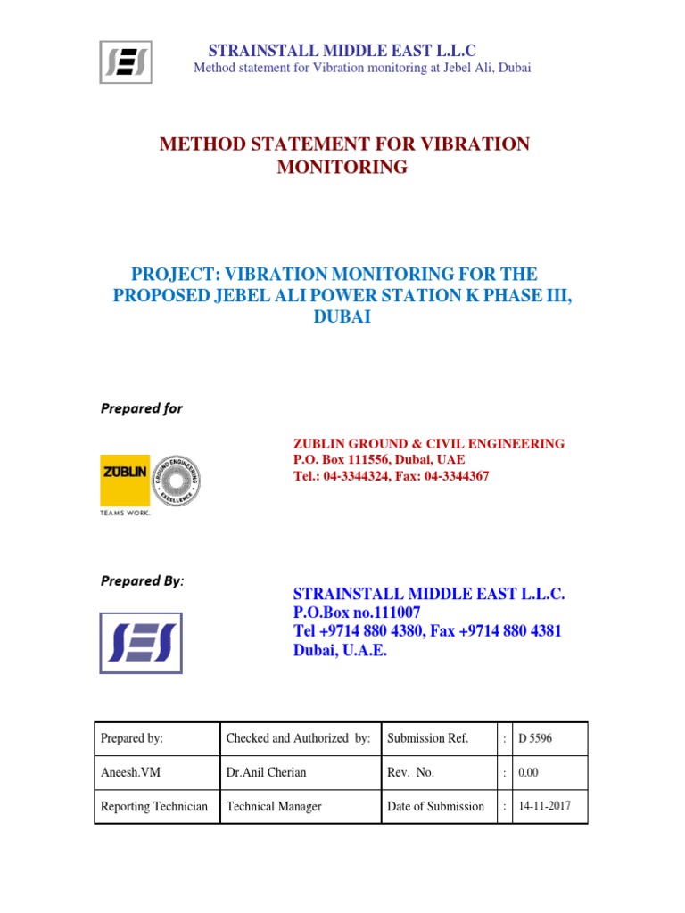 Appendix I Vibration Monitoring Procedure PDF PDF Accelerometer