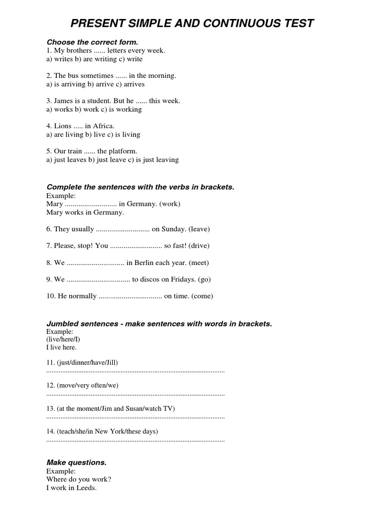 Understanding Present Simple and Continuous Tenses: A Comprehensive ...