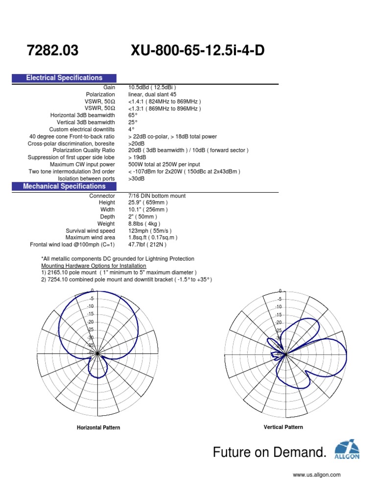 Allgon - 7282.03 | PDF | Antenna (Radio) | Electrical Engineering
