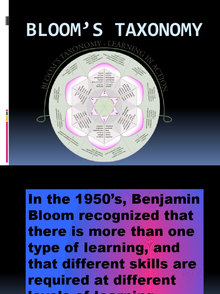 Bloom's Taxonomy Overview and Application | PDF | Neuropsychology ...