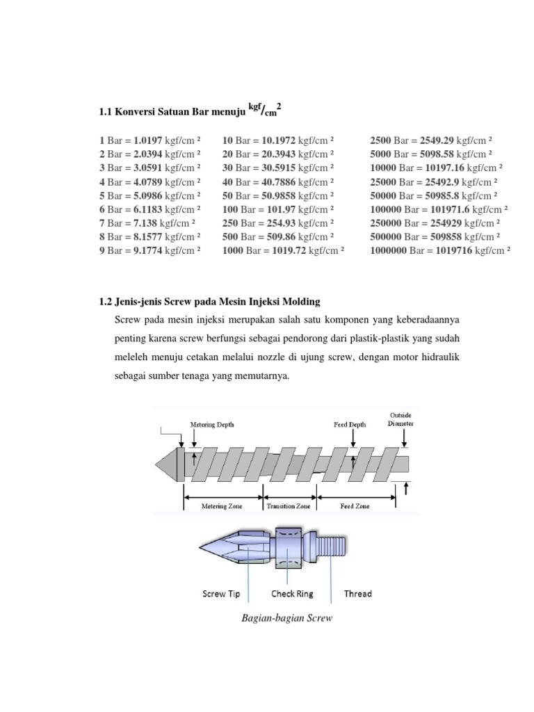 Jenis Screw Injection Molding | PDF
