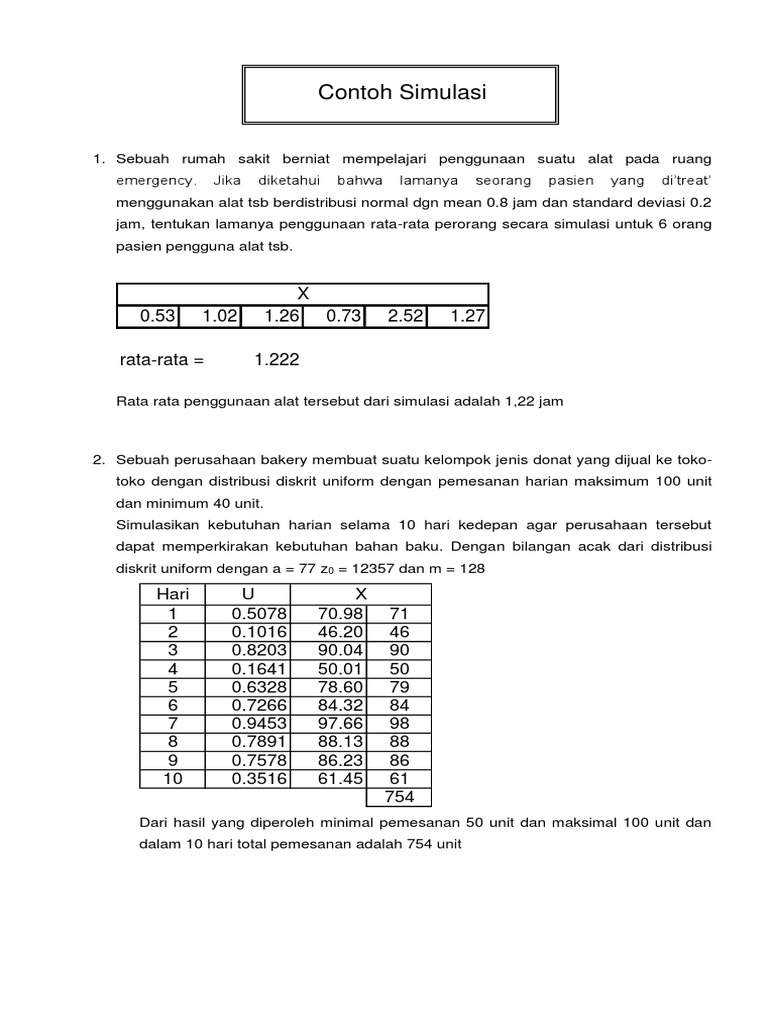 Contoh Simulasi PDF | PDF