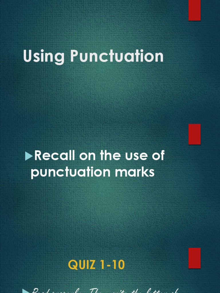 Punctuation Quiz for Class 3 | PDF | Punctuation | Graphemes