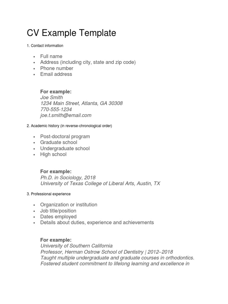 CV Example Template | PDF | Behavior Modification | Learning