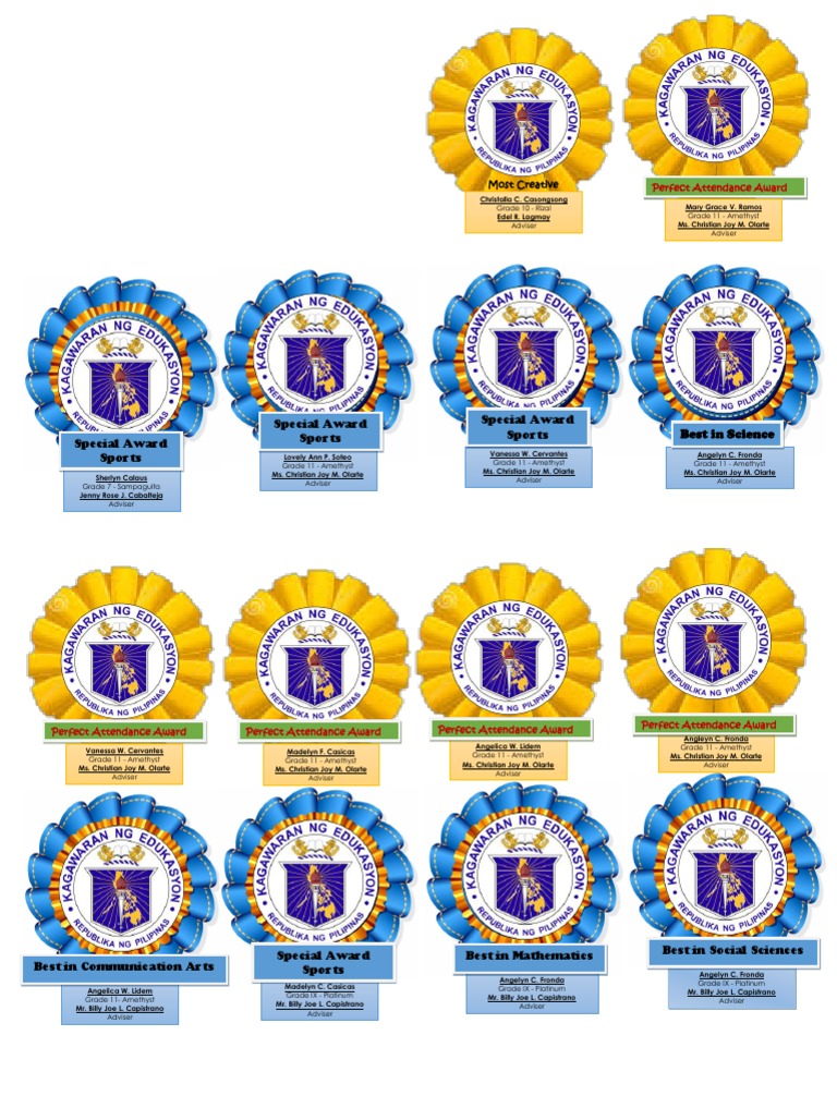 Grade 11 Ribbons 2018-2019 | PDF