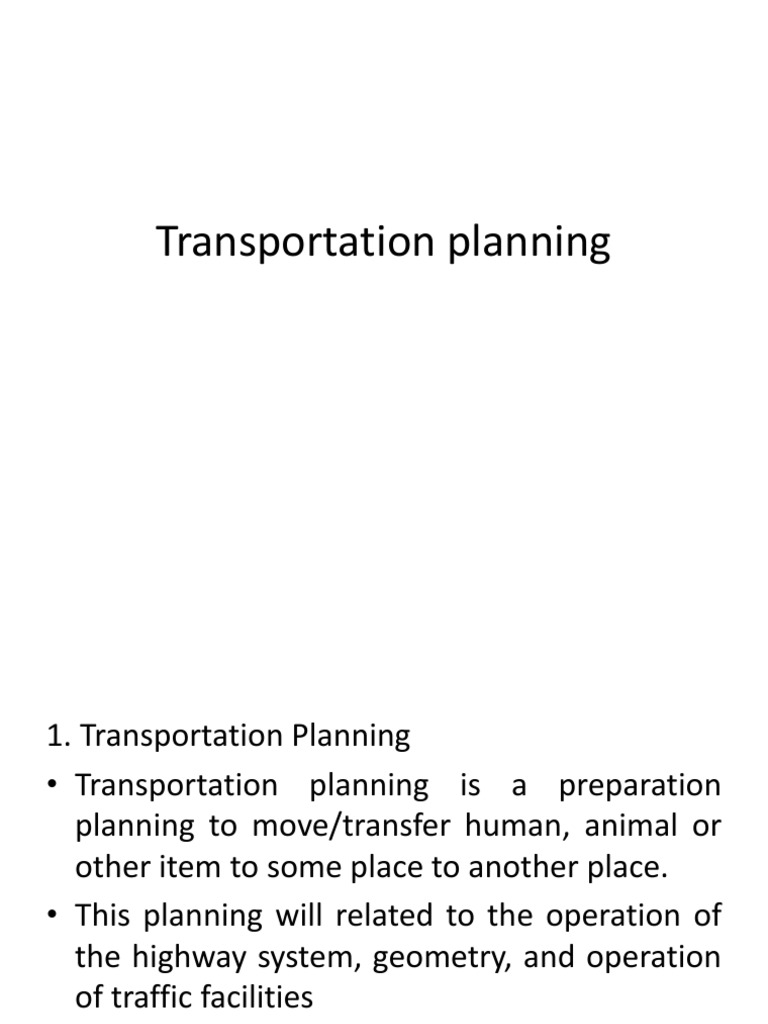 Transportation Planning | PDF | Transport | Traffic