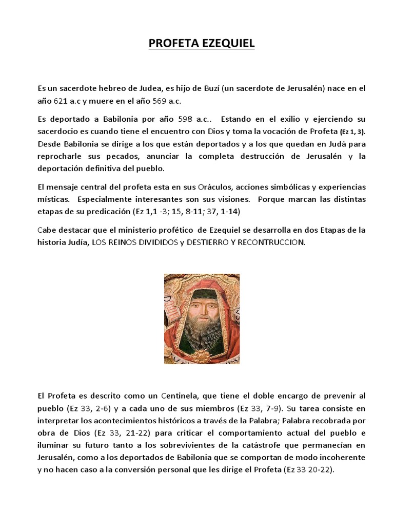 Profeta Ezequiel Pdf Ezequiel Sacerdote