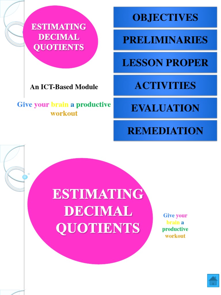 Estimating Decimal Quotient Cot 2nd Quarter | PDF | Division ...
