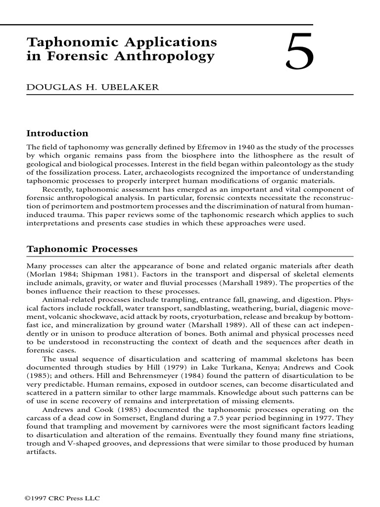 (1997) Taphonomic Applications in Forensic Anthropology en Forensic ...