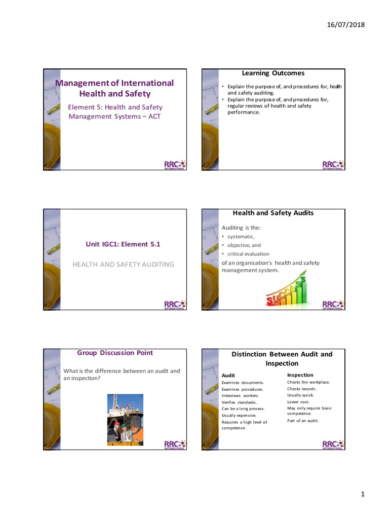 IGC 1 Element 5 PDF | PDF | Audit | Occupational Safety And Health