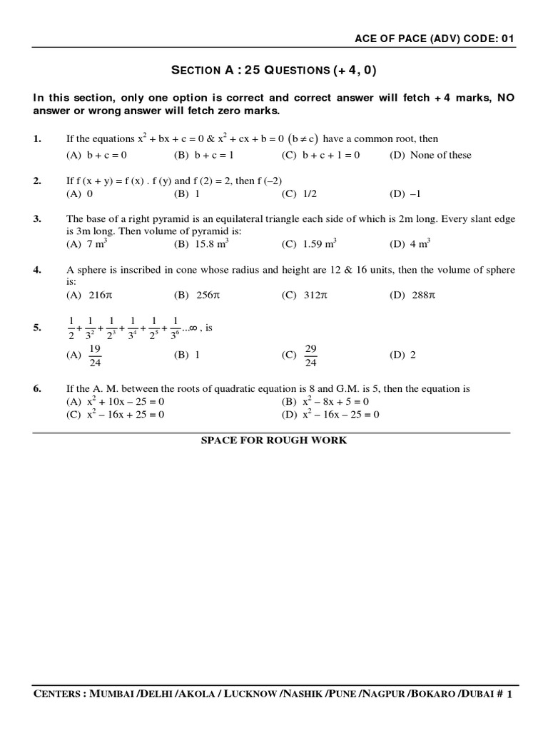 Ace of Pace (Adv) Code:: C: M /D /A / L /N /P /N /B /D # 1 | PDF | Area ...