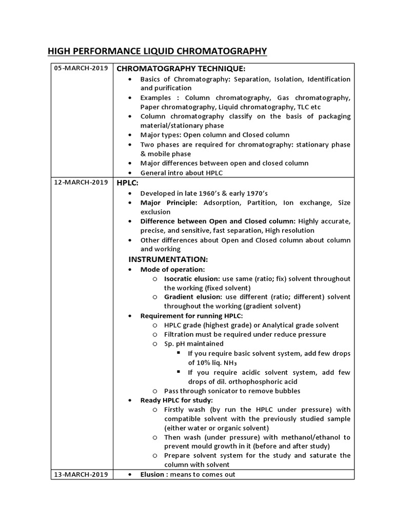 HPLC Guide: Instrumentation, Injection, Detectors | PDF | High ...