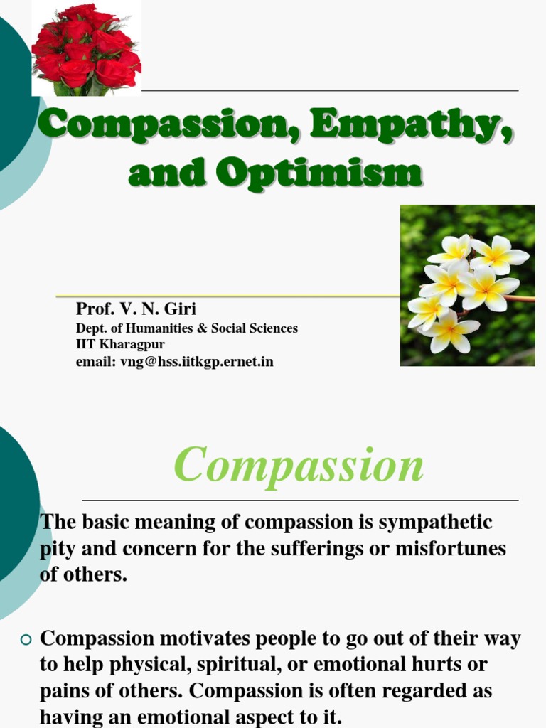 Lecture On Compassion and Empathy | PDF | Optimism | Compassion
