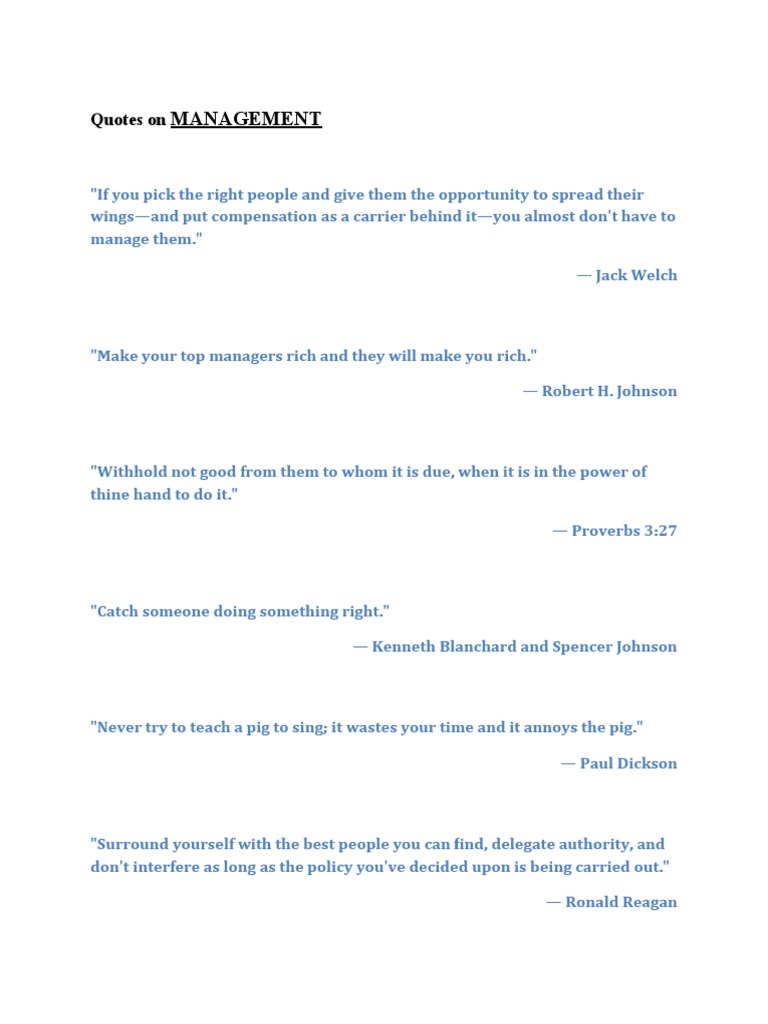 Inspiring Quotes on Management | PDF | Leadership