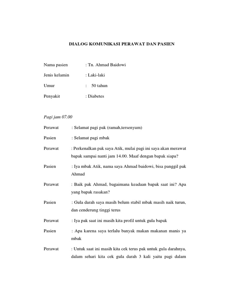 Dialog Komunikasi Perawat Dan Pasien | PDF