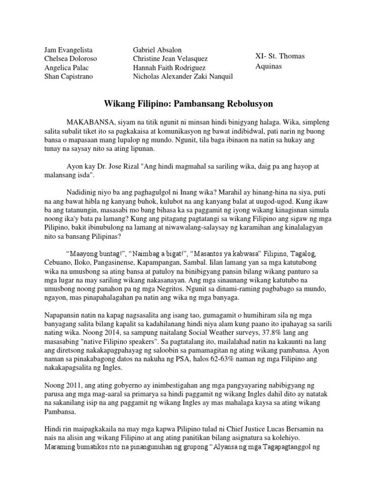 Wika (Talumpati) | PDF