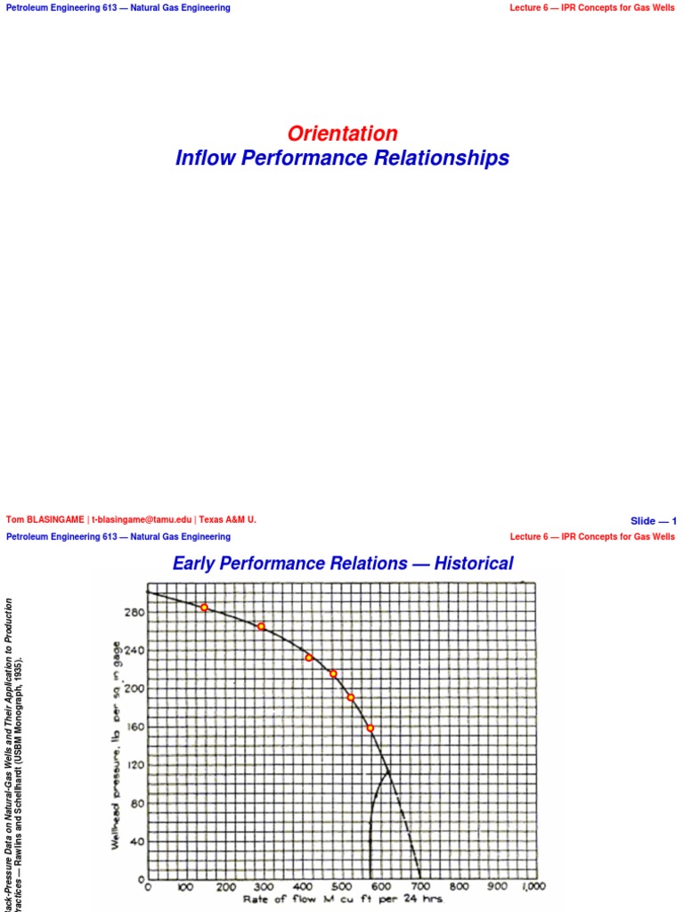 P613 16A Lec 06 (IPR Gas Wells) (PDF) | PDF | Petroleum Reservoir | Oil