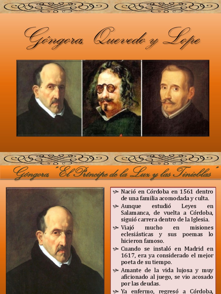 Góngora, Quevedo y Lope: Tres grandes figuras de la poesía del Siglo de ...