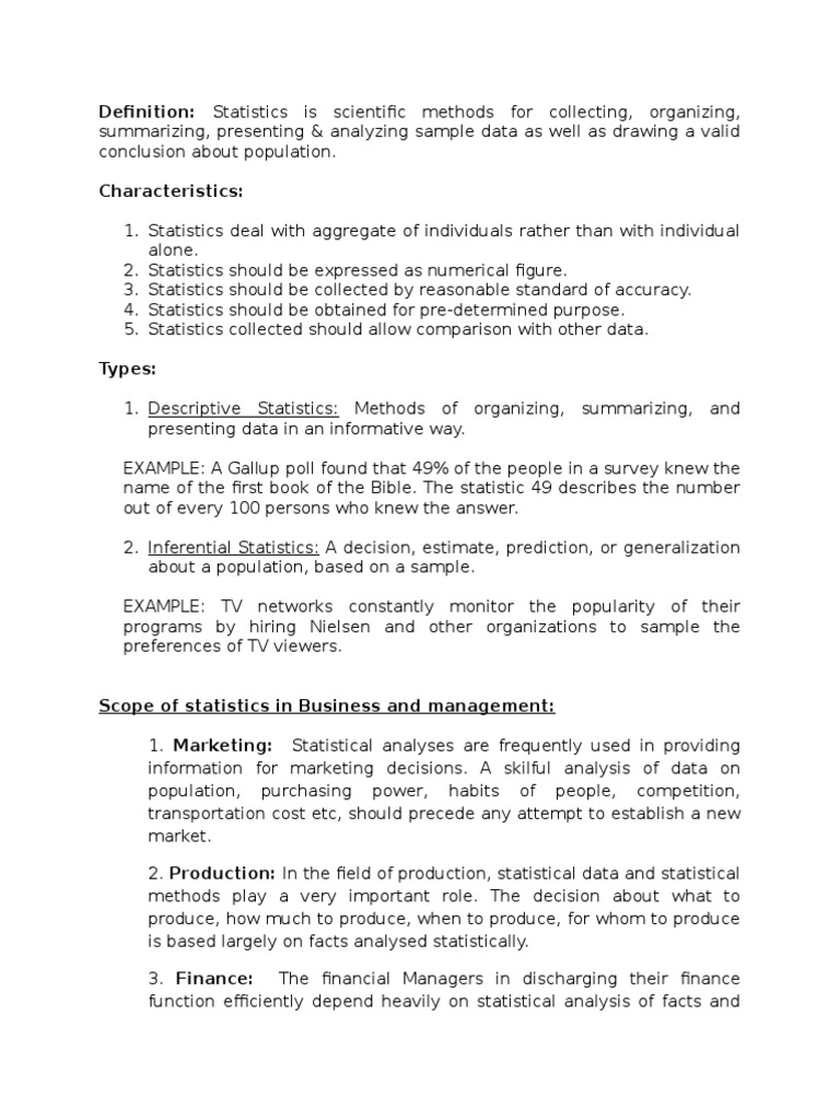 Statistics Scope and Limitations | PDF | Statistics | Employment
