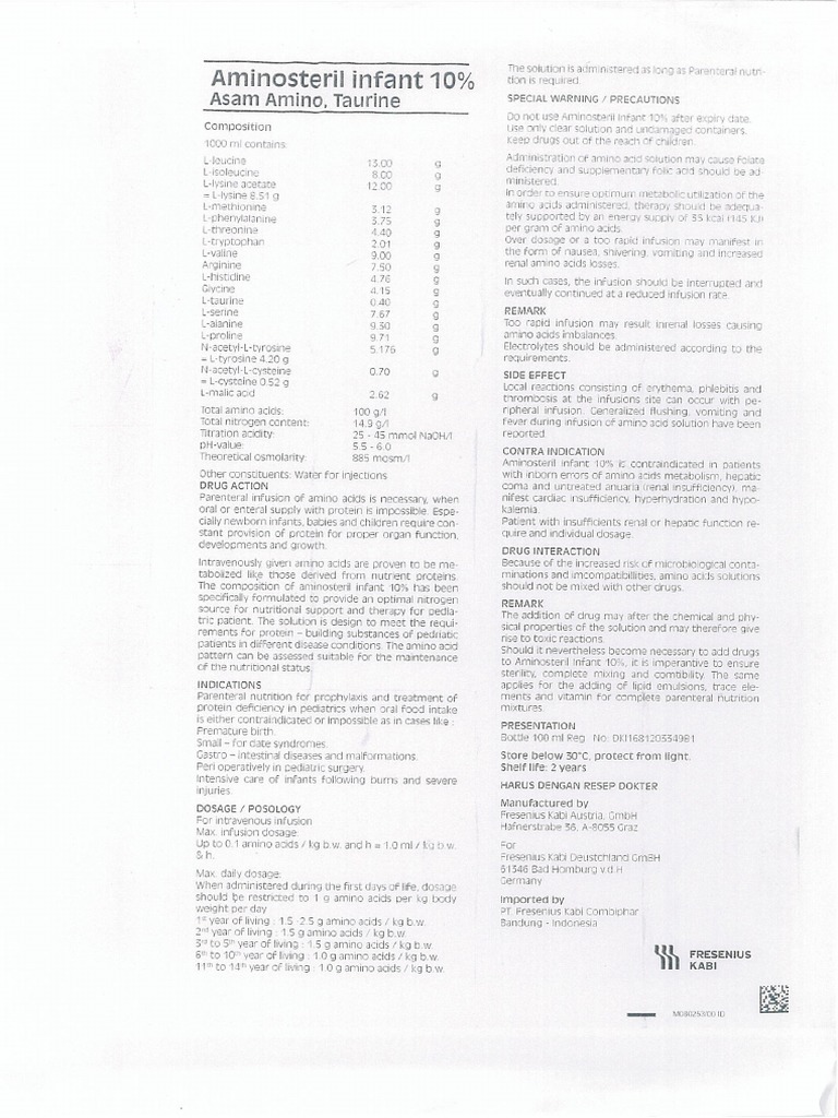 Aminosteril Larutan Injeksi 10% - Asam Amino - DKI1681203349B1 - 2017 ...