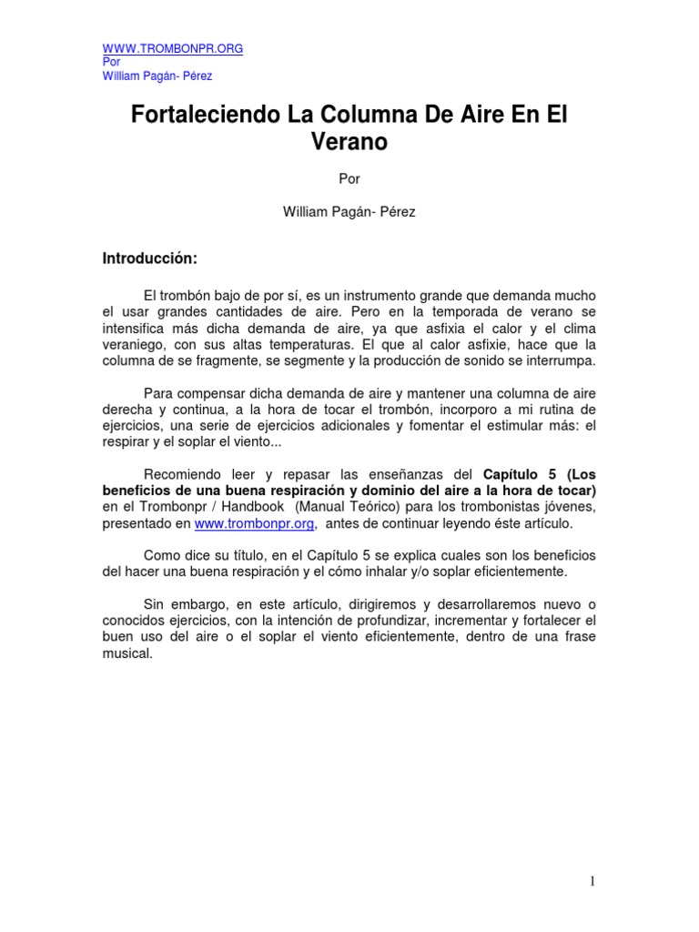 Ejercicio Aire. - William Pagan PDF | PDF | Trombón | Ritmo