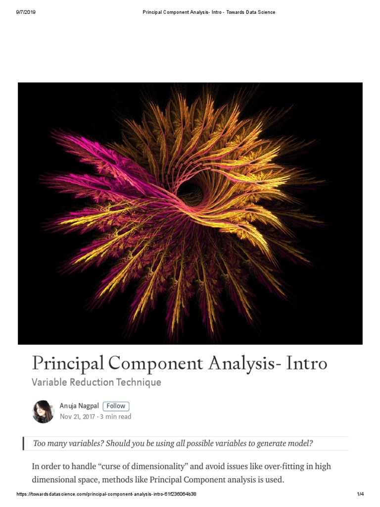Principal Component Analysis - Intro - Towards Data Science | PDF | Principal Component Analysis ...