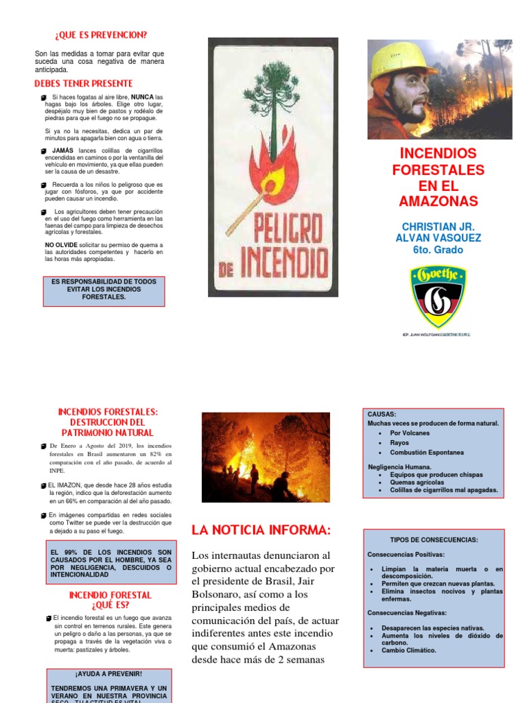 Triptico Incendios Forestales | PDF | Fuego fatuo | Naturaleza