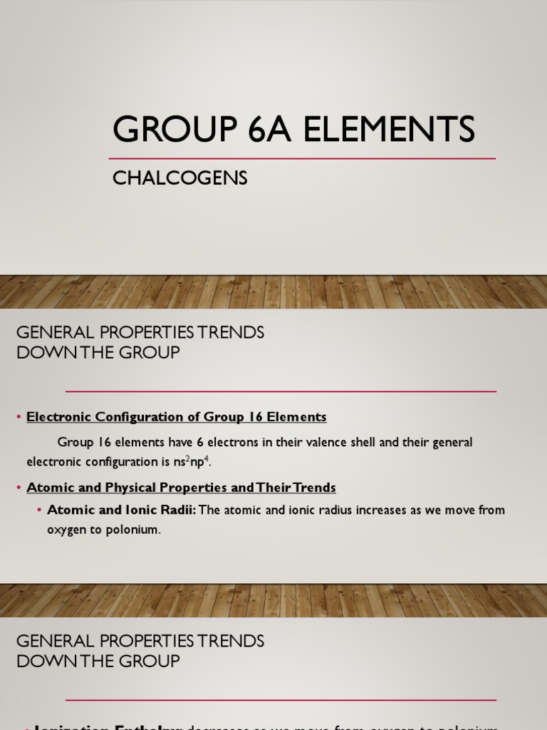 Group 6A Elements1 | PDF | Sulfur | Selenium